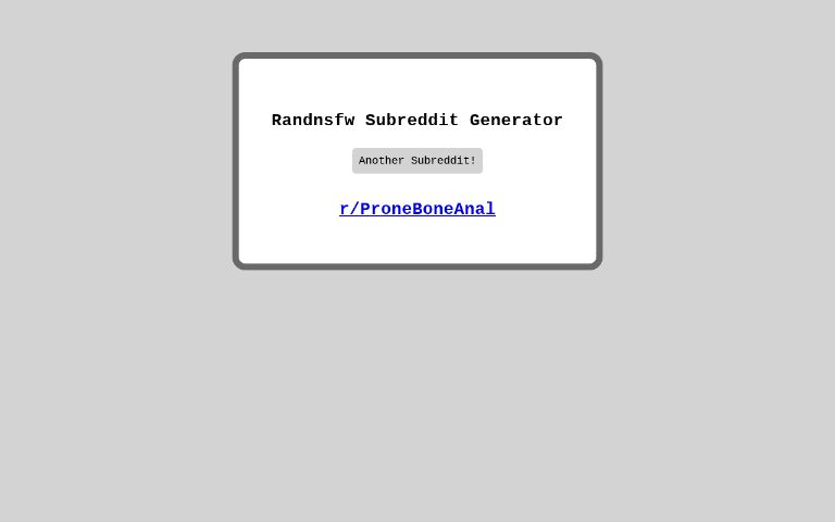 Randnsfw Subreddit Generator