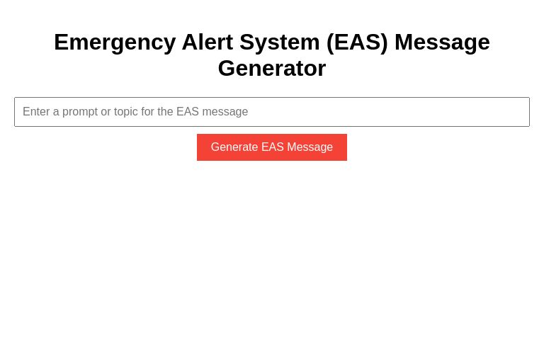 Emergency Alert System (EAS) Message Generator