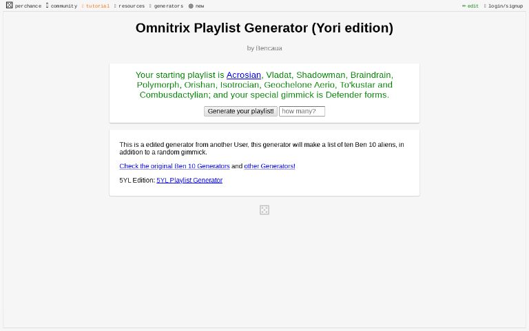 Omnitrix Playlist Generator (Yori edition)