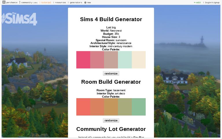 Sims 4 Build Generator
