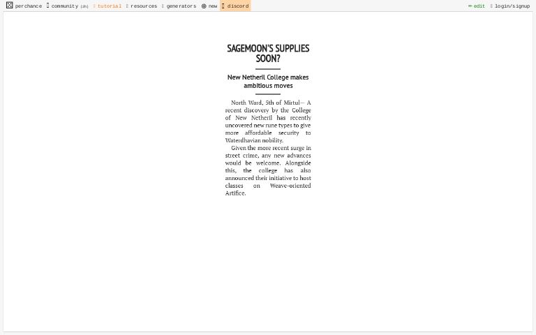 Newspaper Column Template ― Perchance Generator