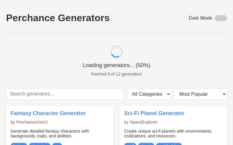 Perchance Generators