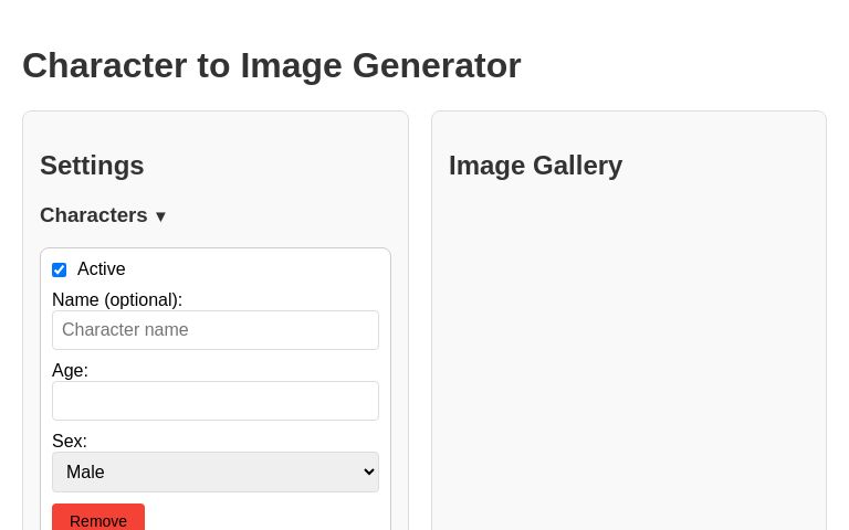 Character to Image Generator