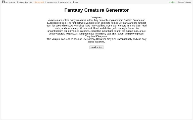 Fantasy Creature Generator