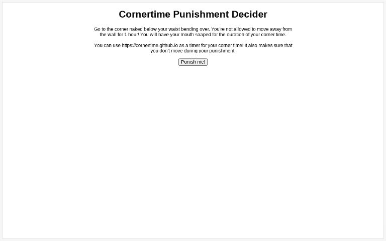 Cornertime Punishment Decider ― Perchance Generator