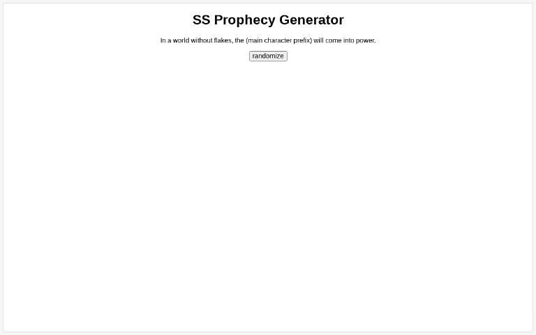 SS Prophecy Generator