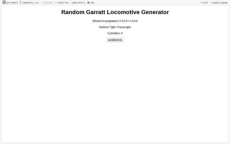 Random Garratt Locomotive Generator