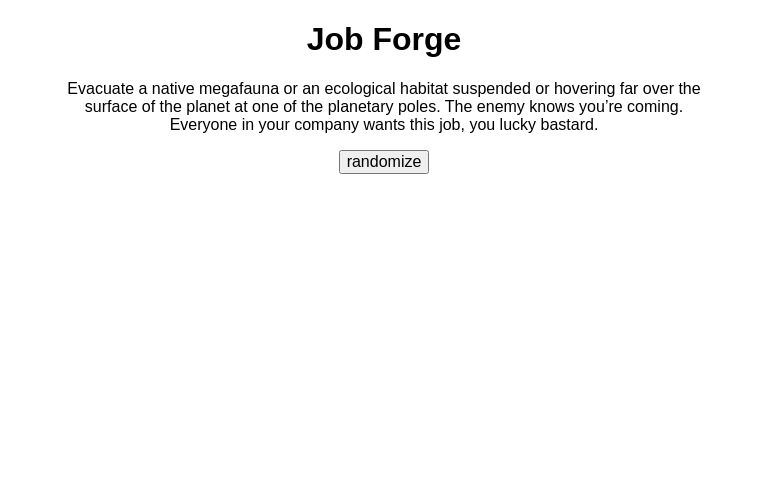 Job Forge ― Perchance Generator