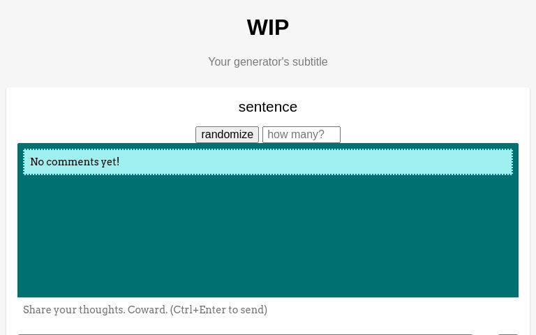 WIP ― Perchance Generator