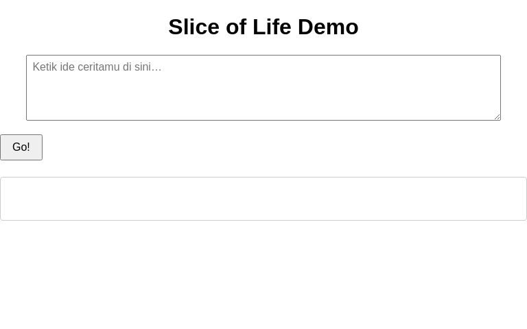 Slice of Life Demo ― Perchance Generator