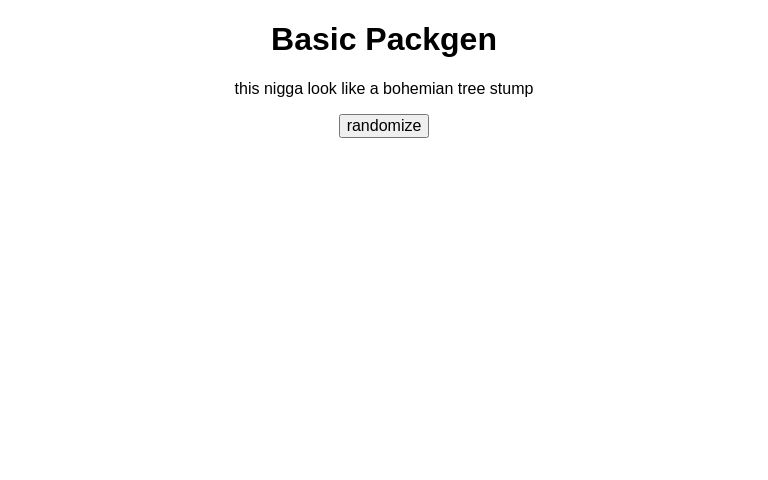 Basic Packgen ― Perchance Generator