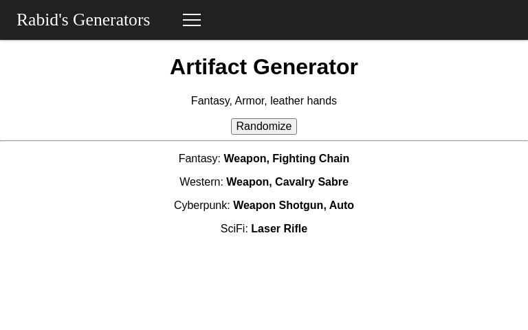 Artifact Generator