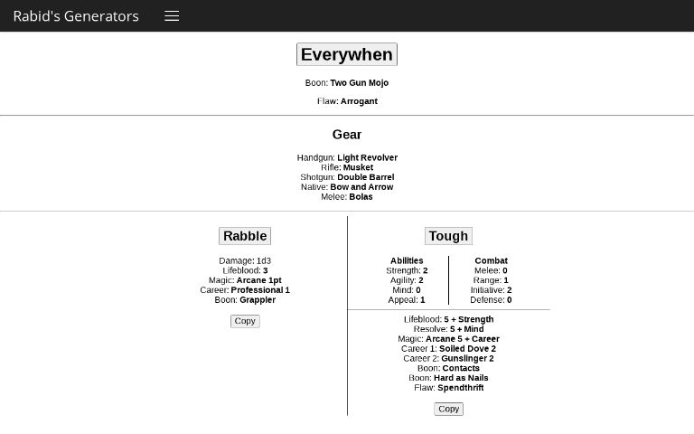 Everywhen ― Perchance Generator
