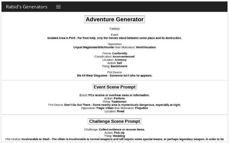 Adventure Generator