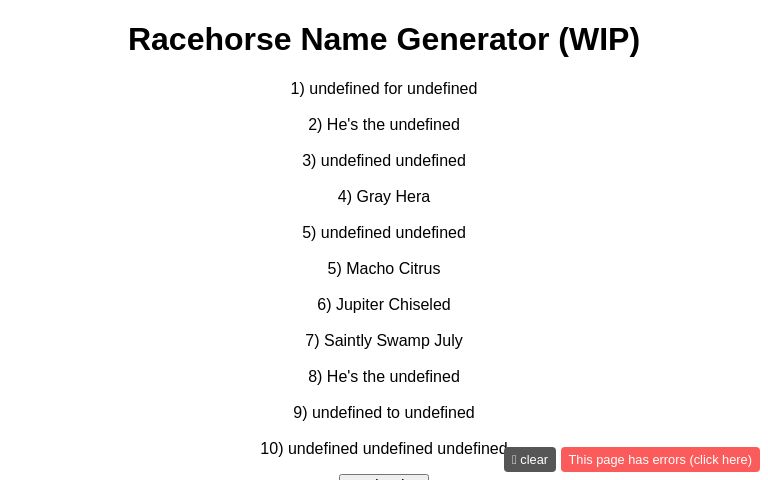Racehorse Name Generator (WIP)