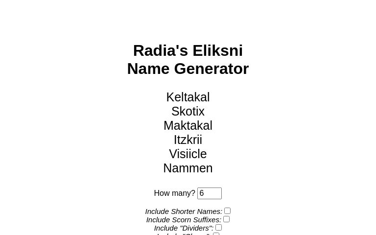 Radia's Eliksni Name Generator