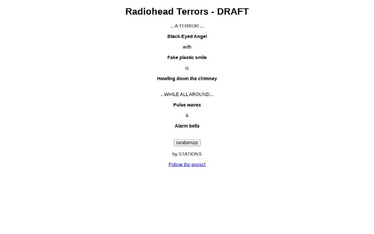 Radiohead Terrors - DRAFT ― Perchance Generator