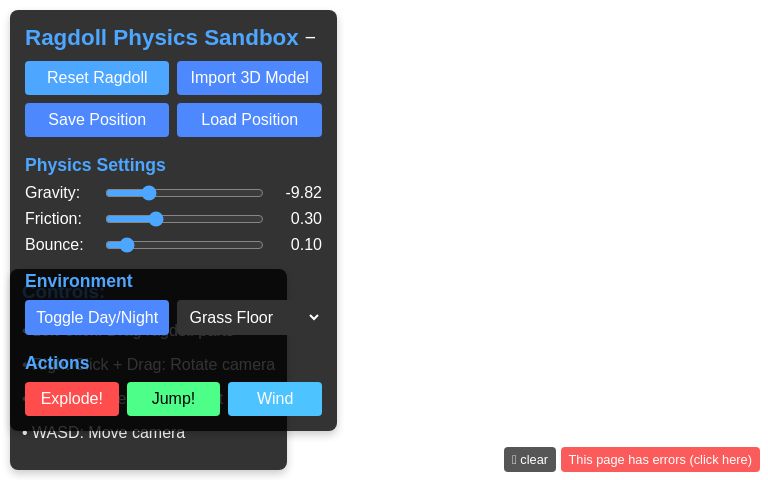 Ragdoll Physics Sandbox ― Perchance Generator