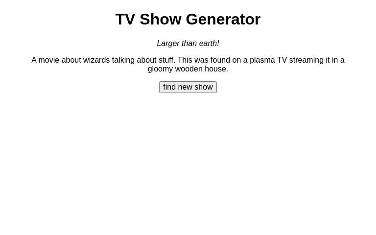 TV Show Generator