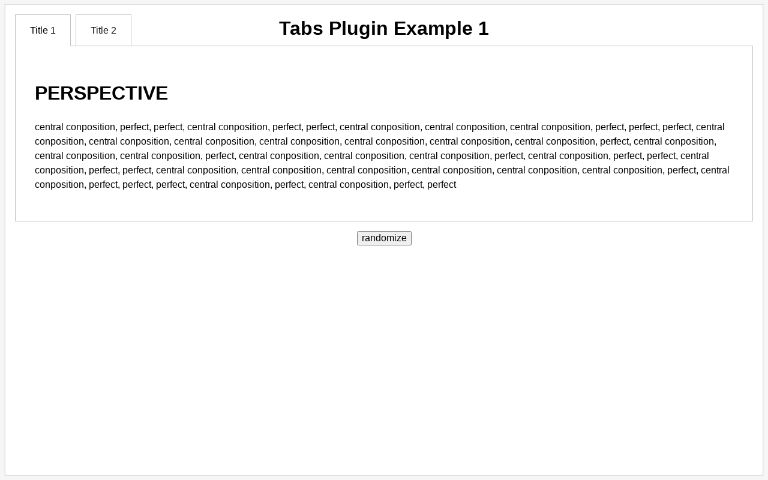 Tabs Plugin Example 1
