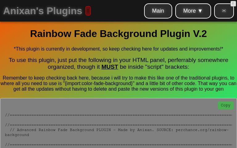Rainbow Background Plugin V2