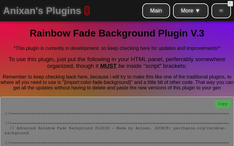 Rainbow Background Plugin V3