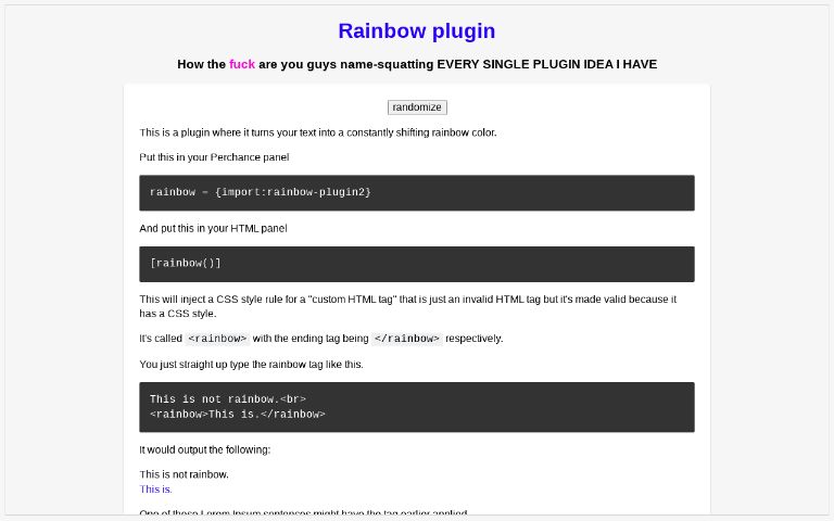 Rainbow Plugin