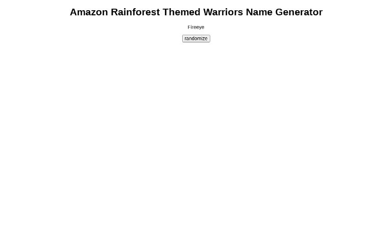 Amazon Rainforest Themed Warriors Name Generator