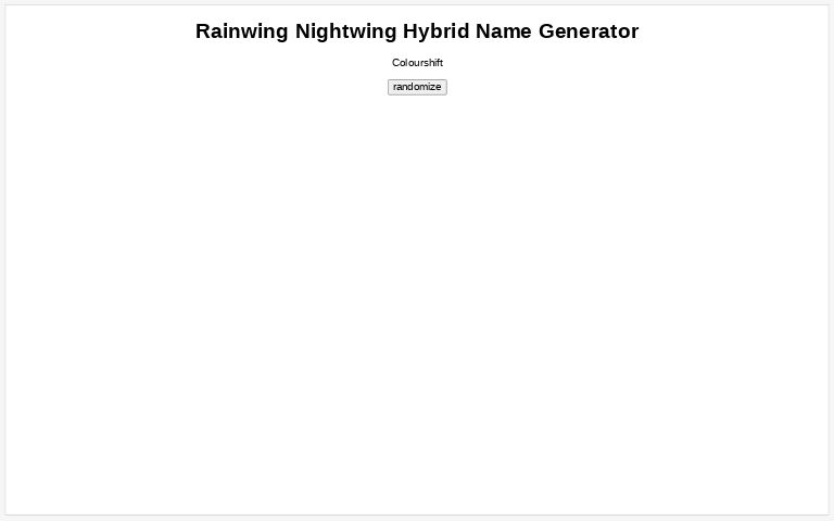 Rainwing Nightwing Hybrid Name Generator