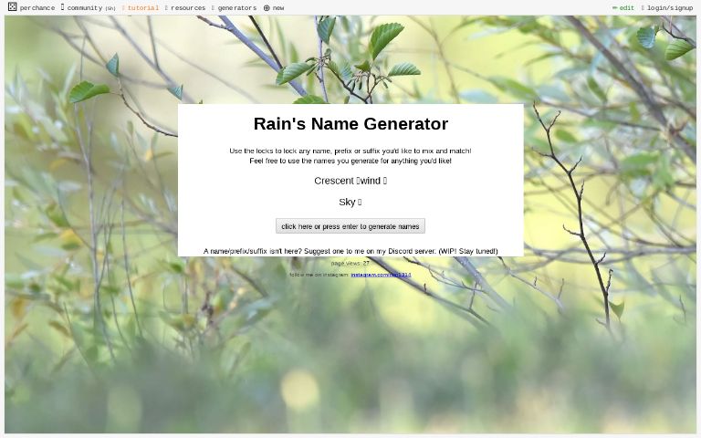 Rain's Name Generator