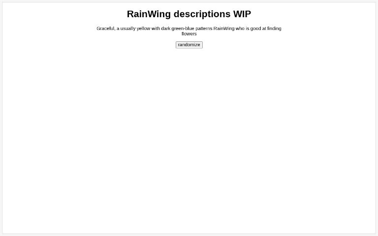 RainWing descriptions WIP ― Perchance Generator