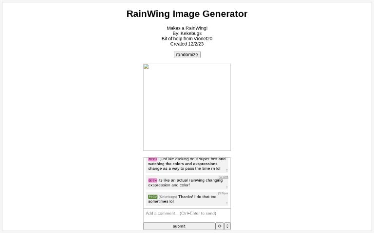 RainWing Image Generator