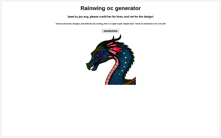 Rainwing oc generator