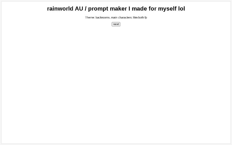 rainworld AU / prompt maker I made for myself lol ― Perchance Generator