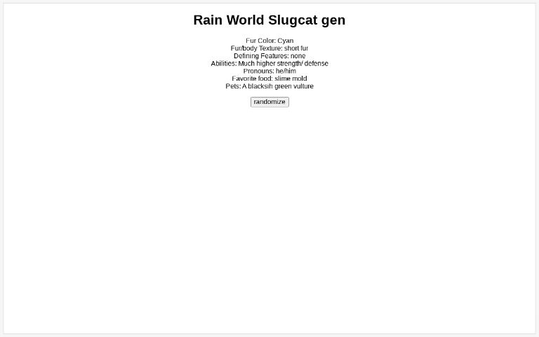 Rain World Slugcat gen