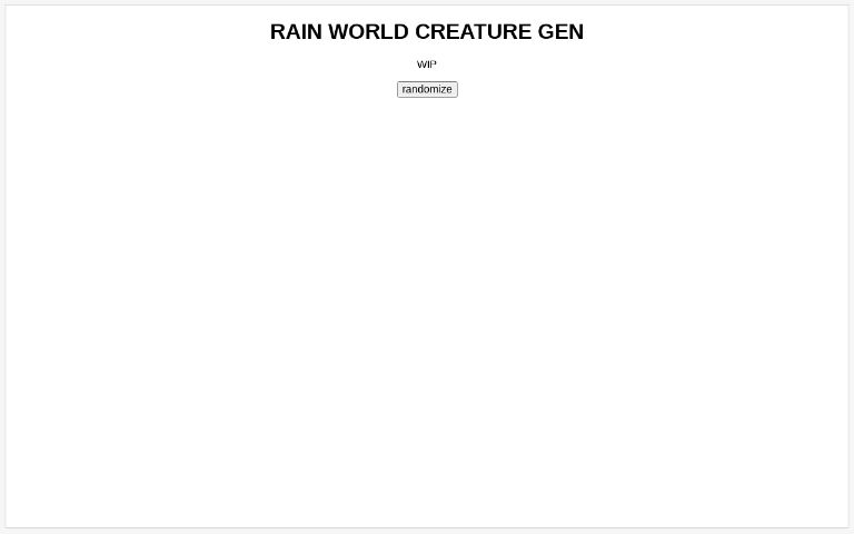 RAIN WORLD CREATURE GEN ― Perchance Generator