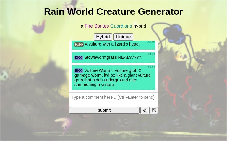 Rain World Creature Generator