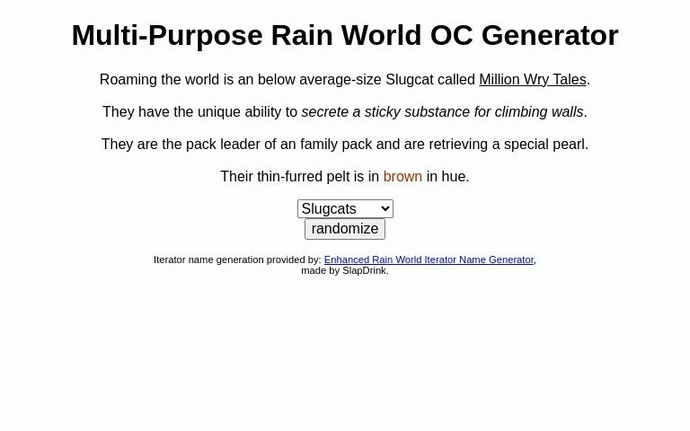 Multi-Purpose Rain World OC Generator