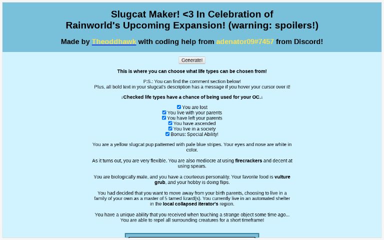 Slugcat Maker!