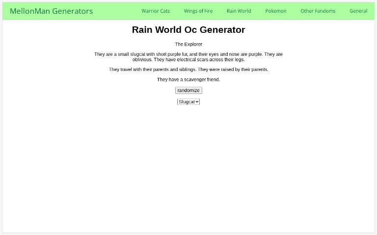 Rain World Oc Generator