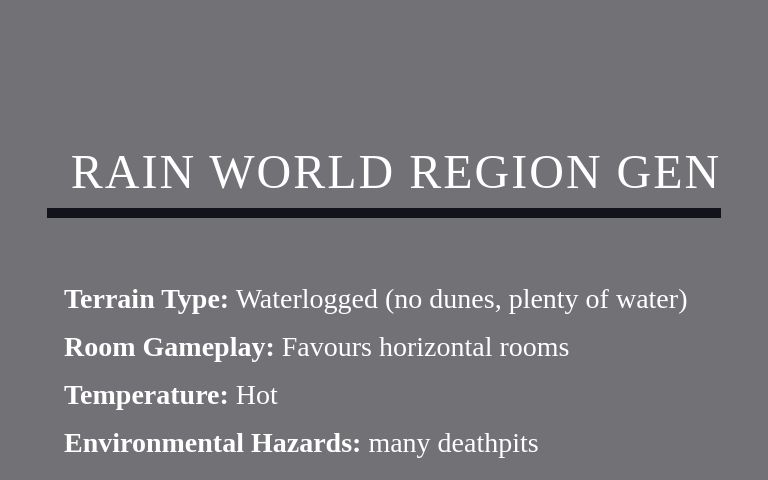 Rain World Region Gen
