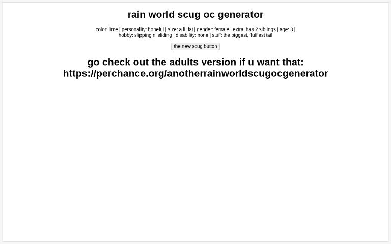 rain world scug oc generator