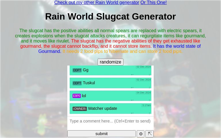 Rain World Slugcat Generator