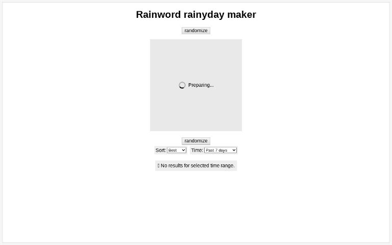 Rainword rainyday maker ― Perchance Generator