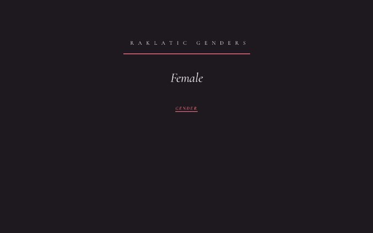 Raklatic Genders ― Perchance Generator