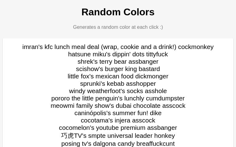 Random Colors ― Perchance Generator