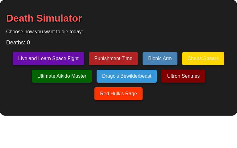 Death Simulator ― Perchance Generator