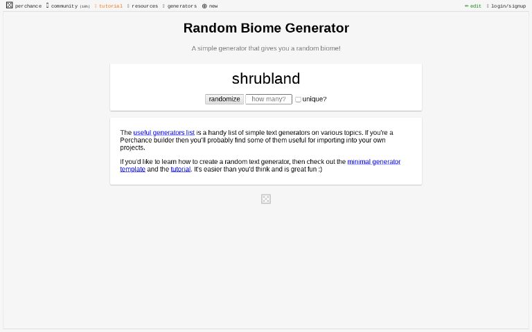 Random Biome Generator
