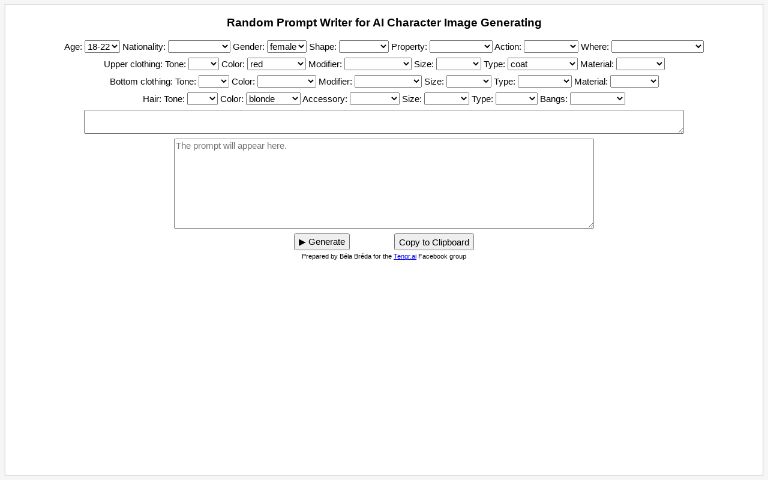 Ai Character Prompt Generator