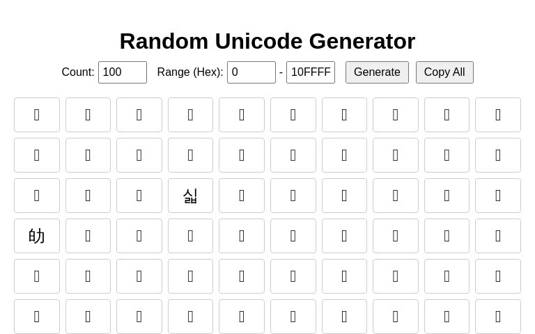 Random Unicode Generator